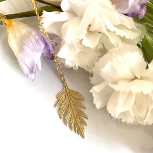 Dainty Fern Leaf Necklace Gold Color Made From Brass With Chain ...