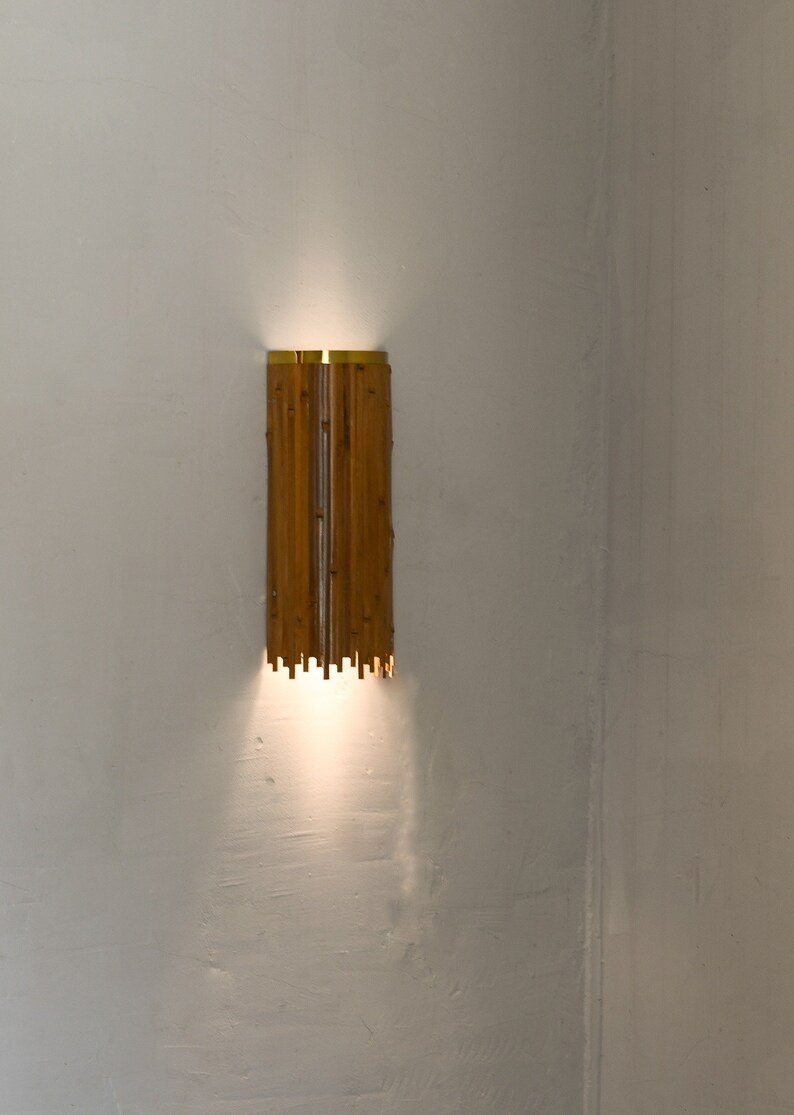 Bamboo Wall Scones Lamp Mid-century Style - Etsy
