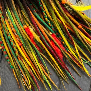 Wool Ombre Dreadlocks Shades of Golden Fall Green, Khaki, Forest ...