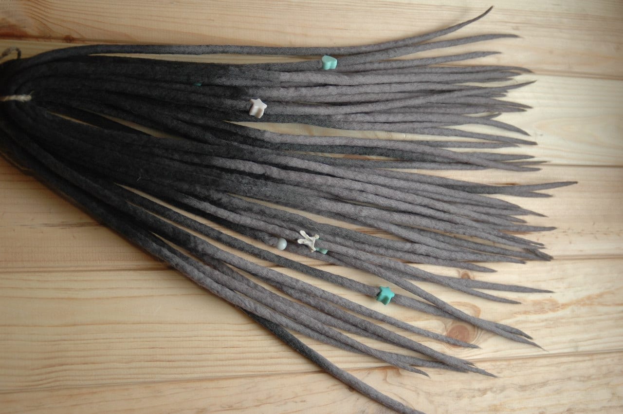 Wool dreads full set DE dreadlocks extensions double ended | Etsy