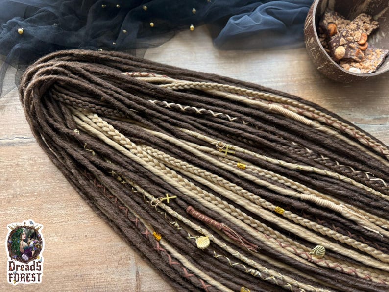 Thin Twisted Dreads & Braids | Brown Blonde Caramel Synthetic Hair ...