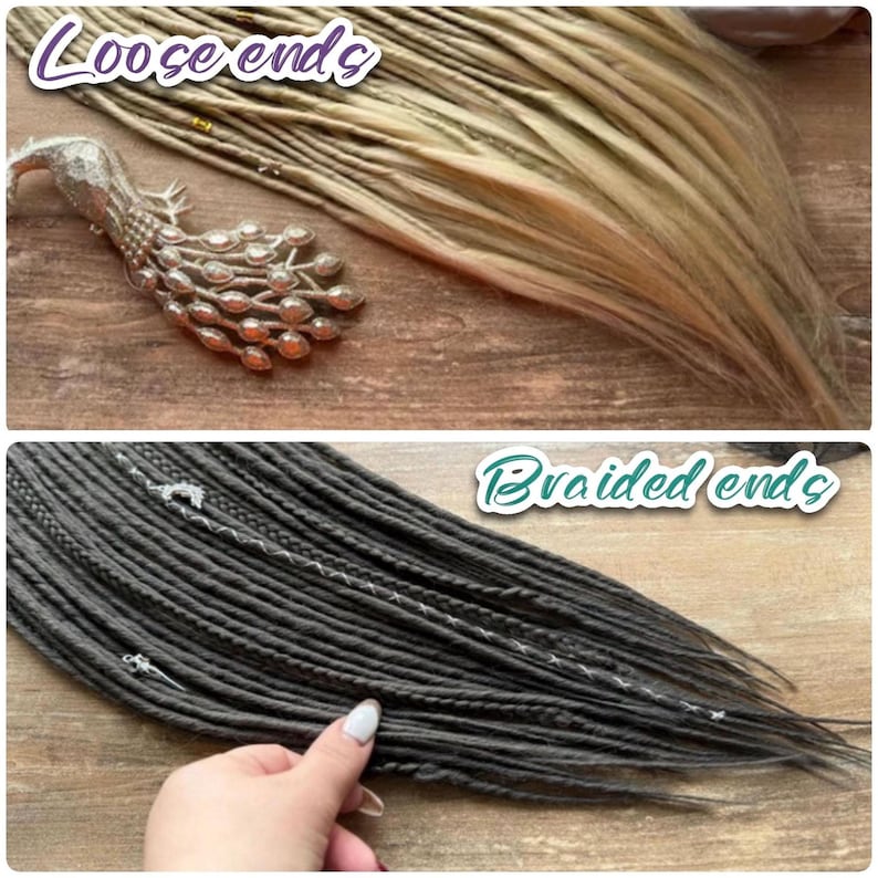 Synthetic Dreadlock Extensions: Blonde and Blue Braided Hair - Double ...