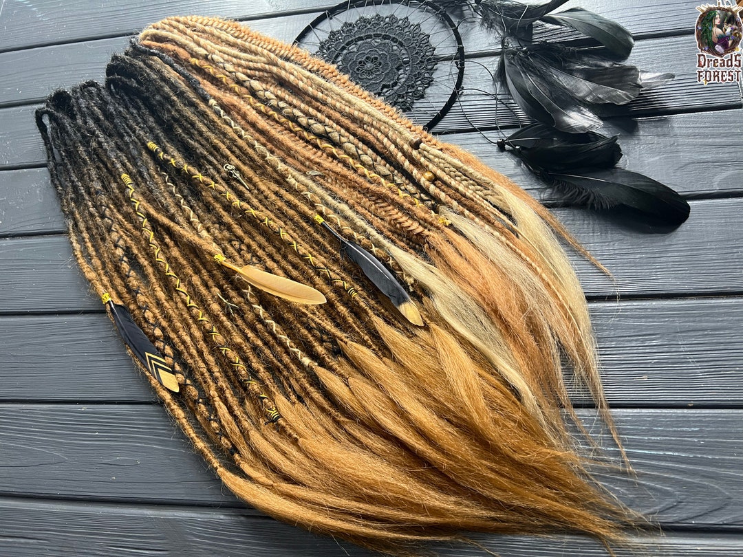 Natural Look Synthetic Dreads + Braids + Fishtail Ombre Black on Warm ...