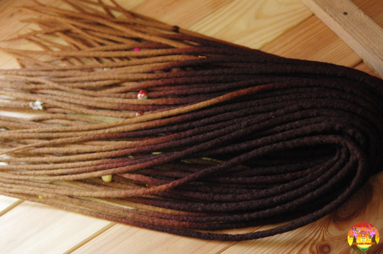 Wool Dreads Full Set DE Dreadlocks Extensions Double Ended Dark Brown ...