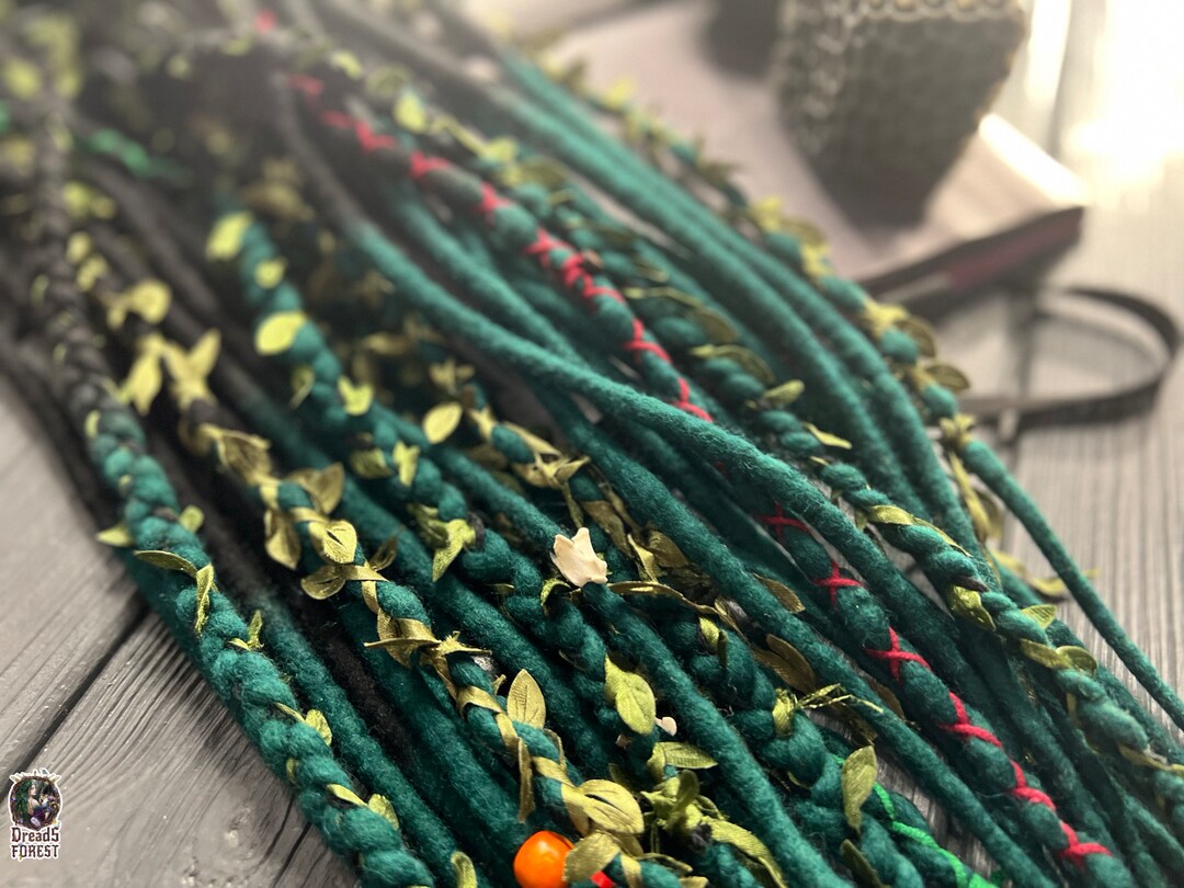 Wool Dreadlocks Ombre Black-purple, Ombre-black-blue Navy Braids ...