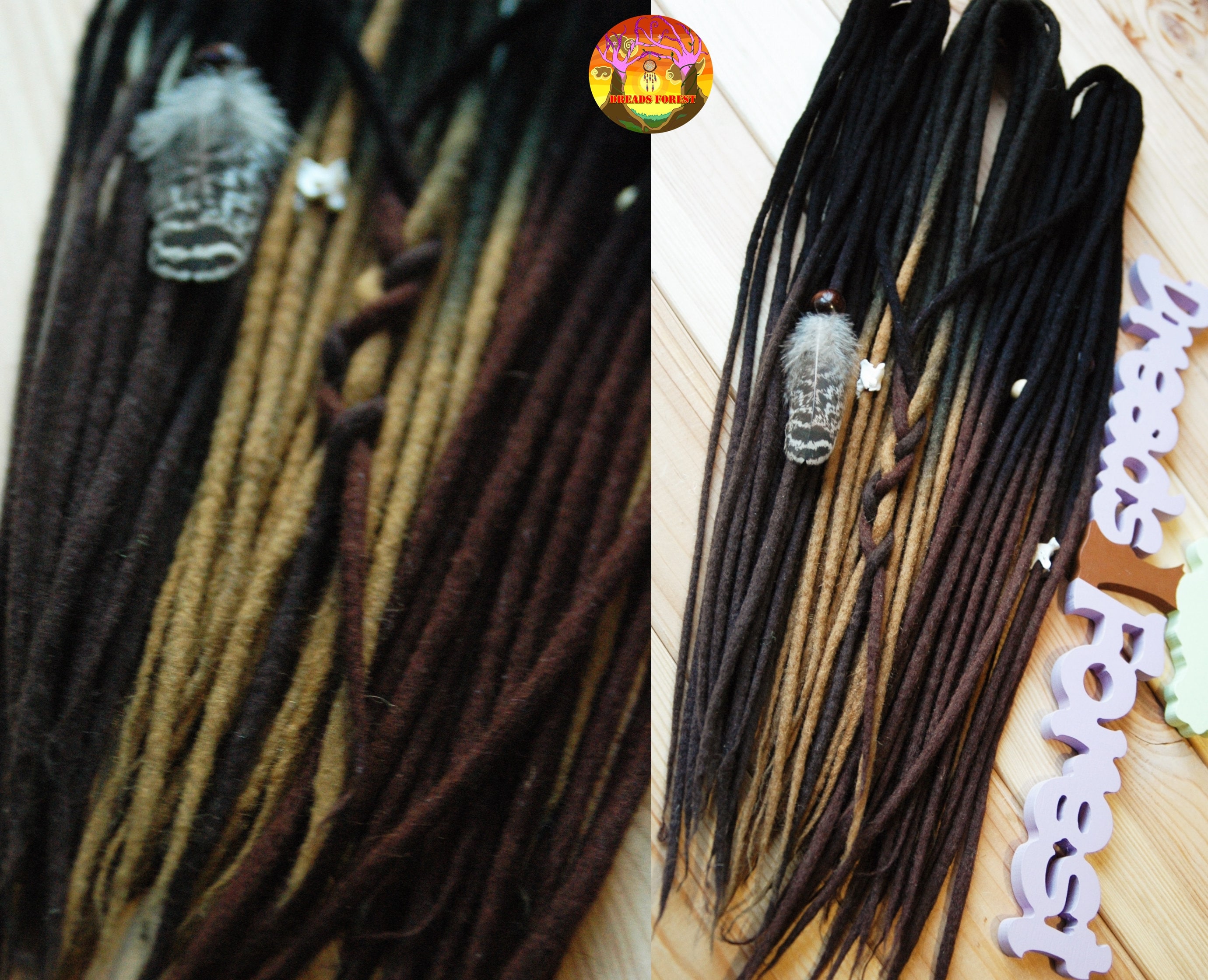 Wool Dreads Full Set DE Dreadlocks Extensions Double Ended | Etsy