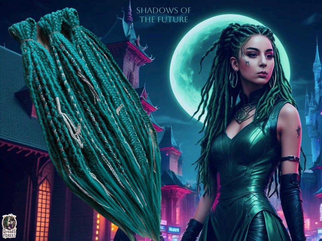 Emerald Green Synthetic Dreads: Fishtail Braids Hair Extensions - Etsy