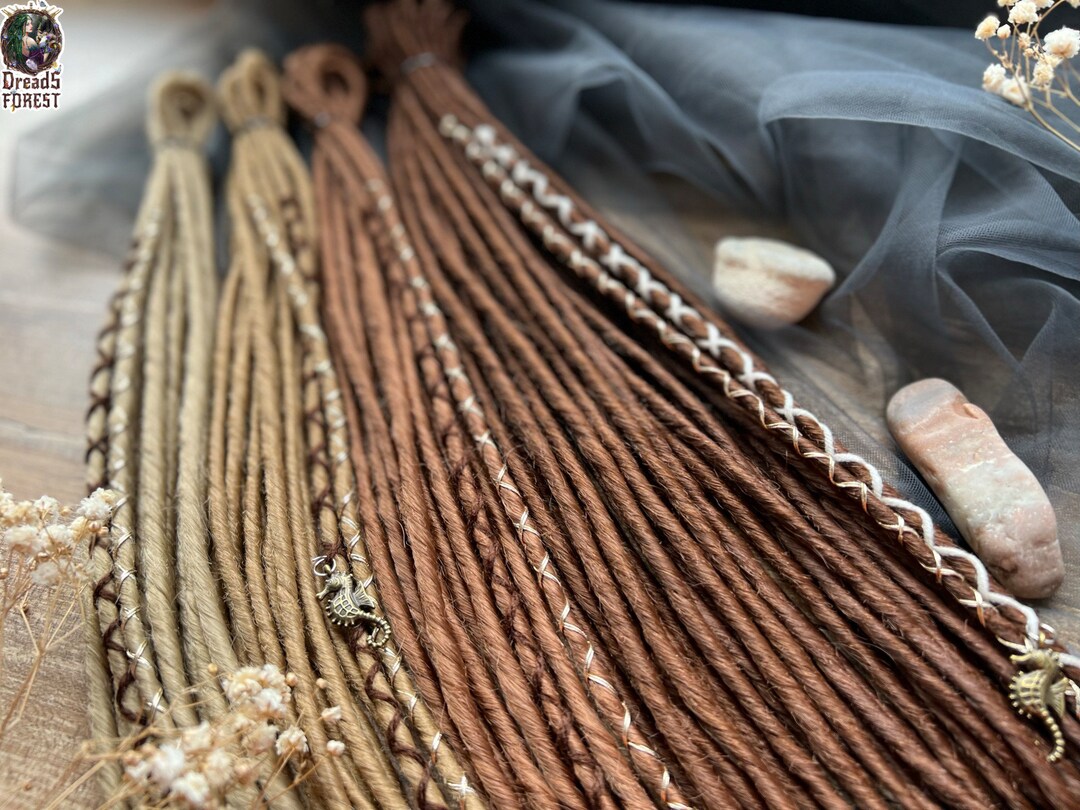Thin Synthetic Twisted Dread Lock Shades of Natural Red Rust Chestnut ...
