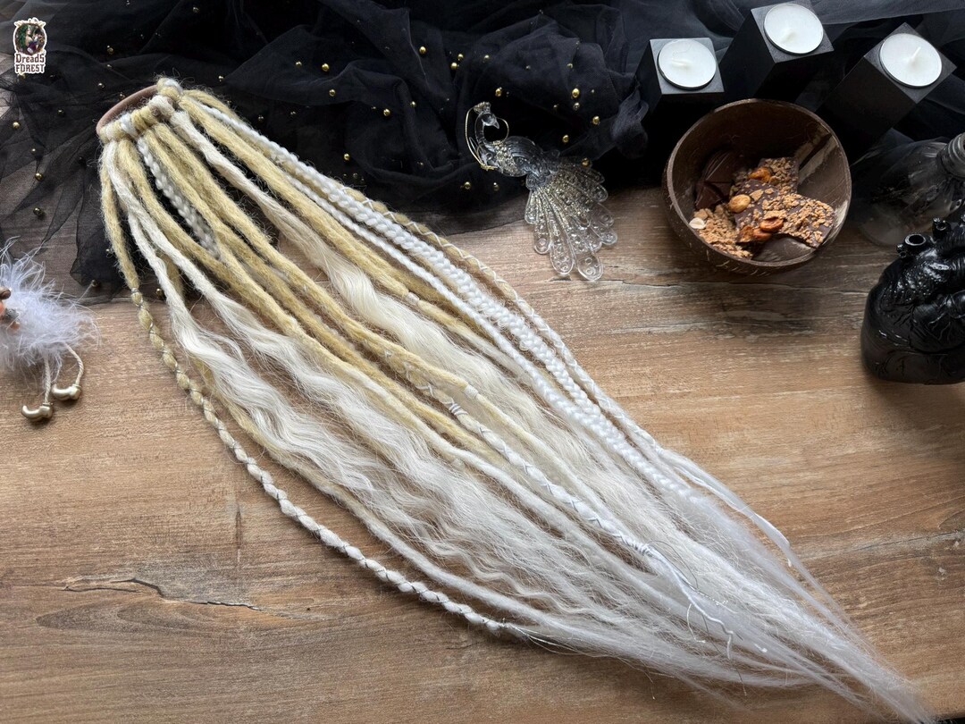 Elastic Band Dreadlocks Mix + Curls Handmade Ombre Blend Shades of ...