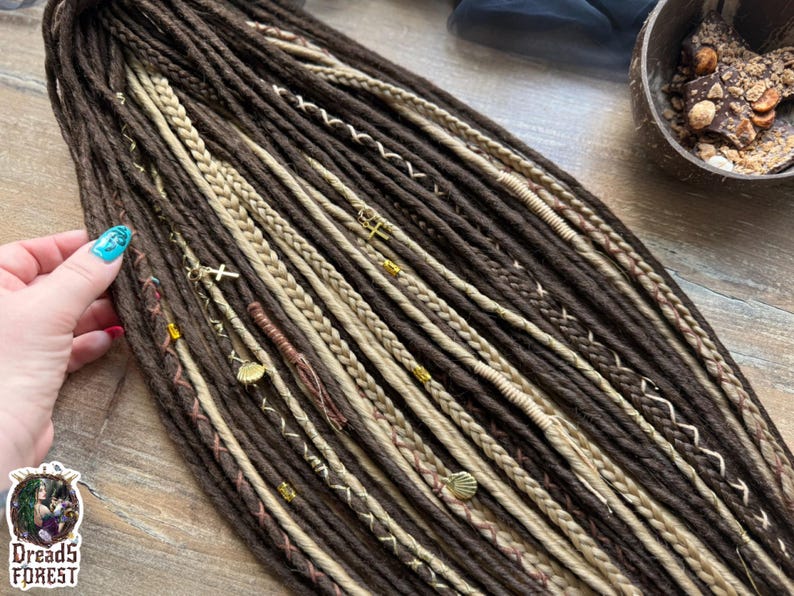 Thin Twisted Dreads & Braids | Brown Blonde Caramel Synthetic Hair ...