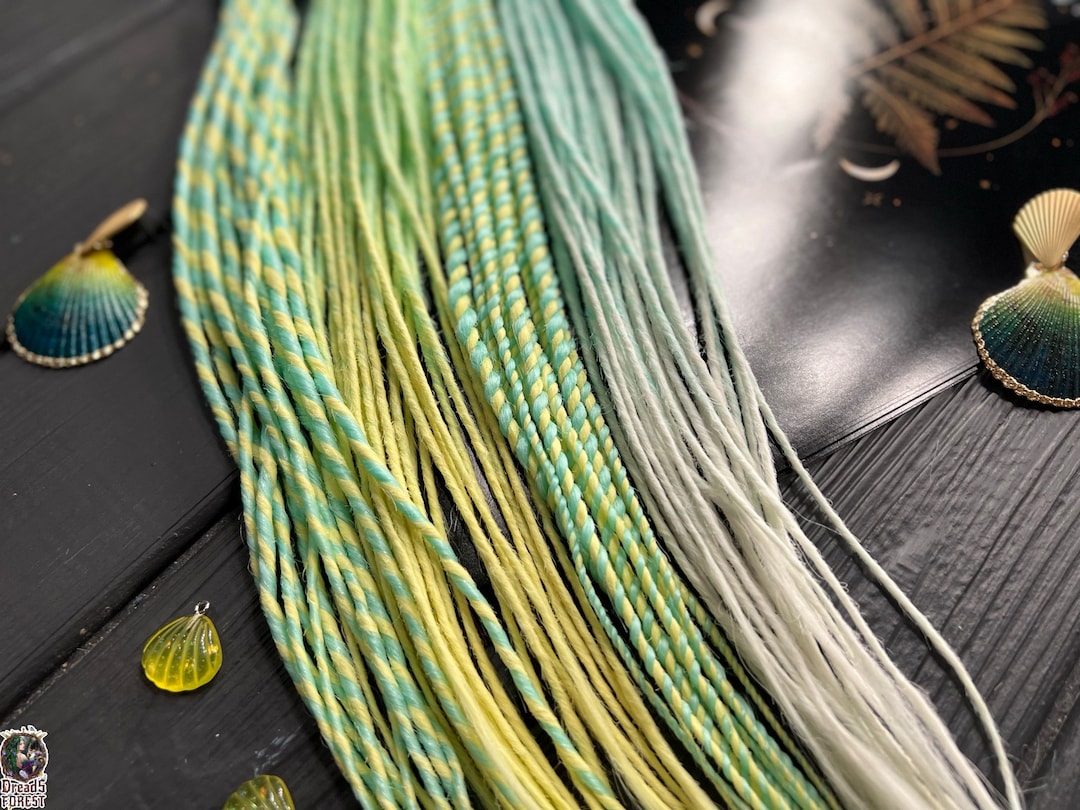 Thin Micro Dreads Hand Made Blend Ombre Glow in the Dark + Braids ...