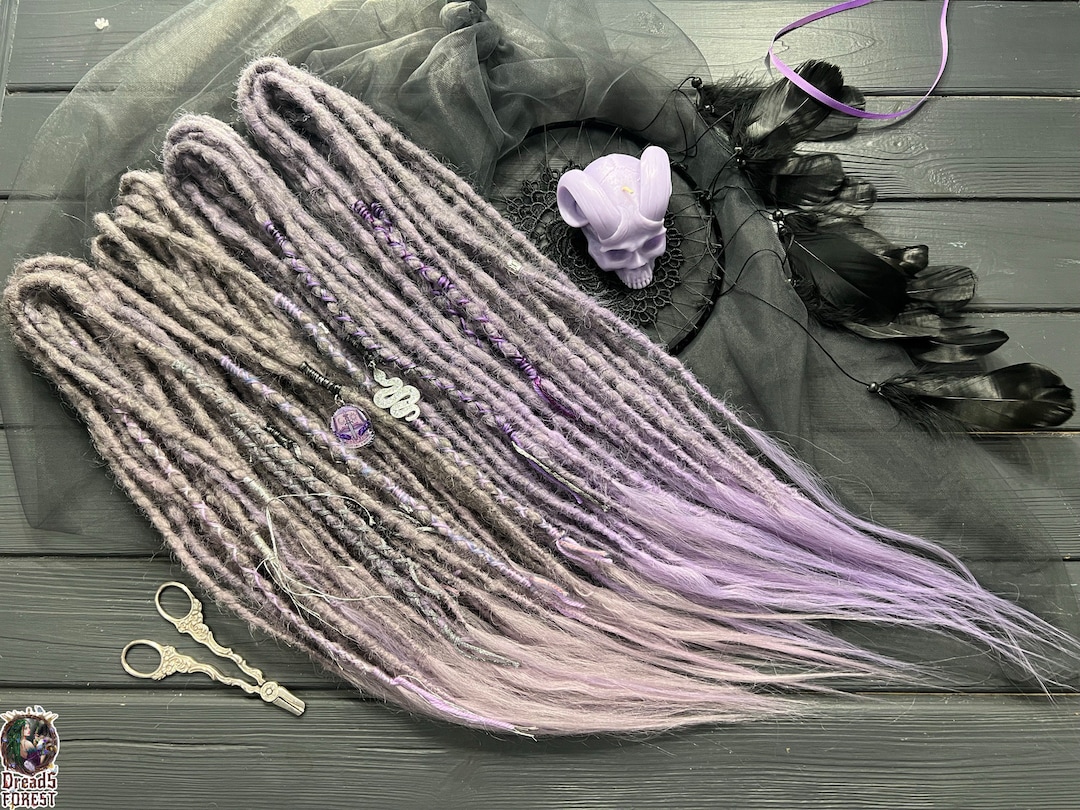 Natural Look Synthetic Dreadlocks Blend of Shades of Gray and Light ...