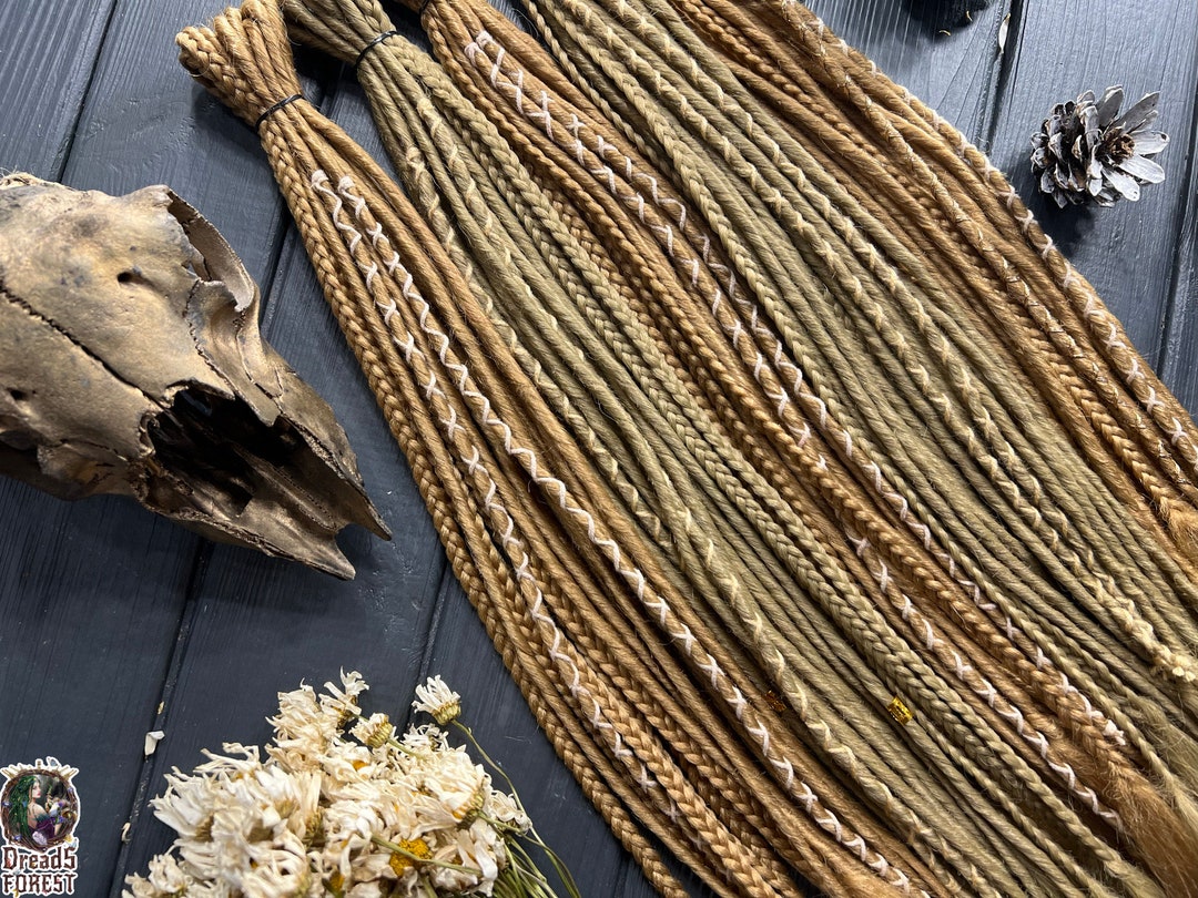 Thin Synthetic Twisted Dread Lock + Braids Sakhara Blond, Golden Blond ...