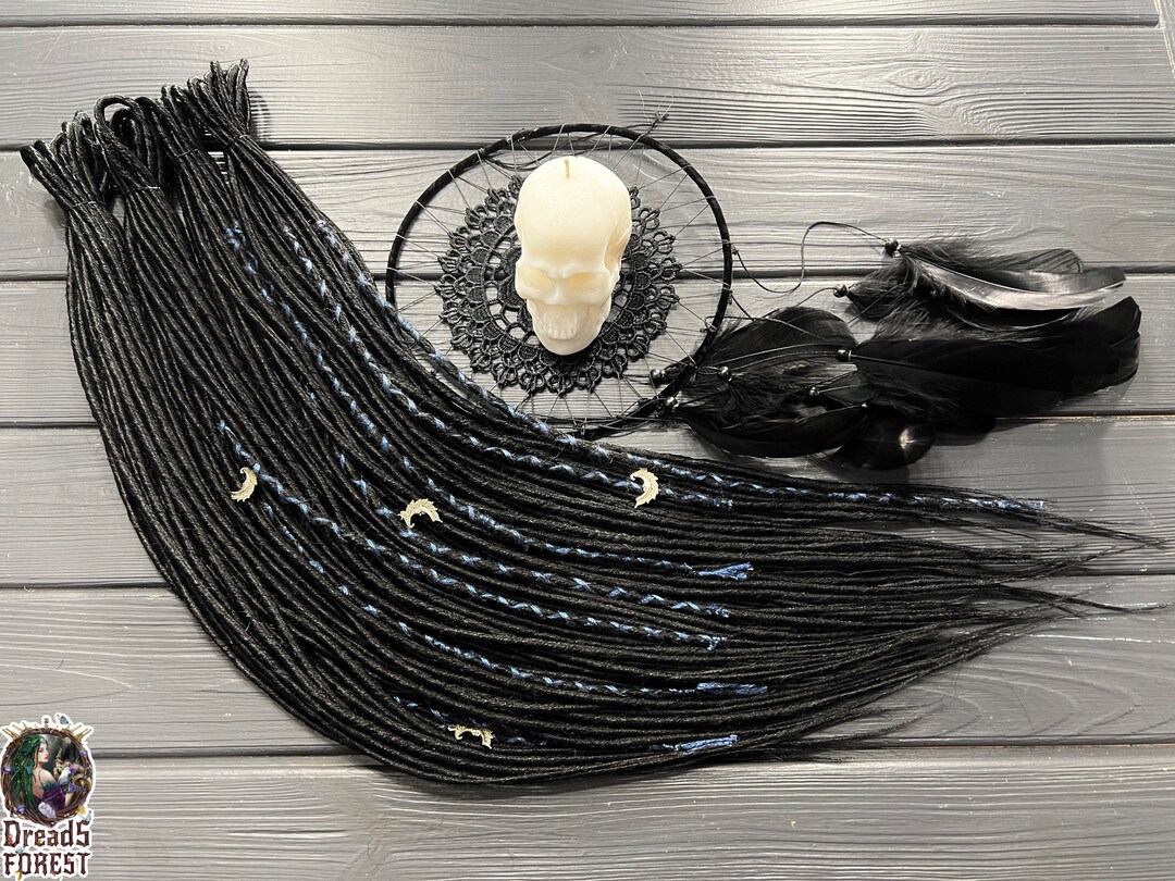 Black Synthetic Twisted Double Ended Dreads With Metal Charms - Etsy
