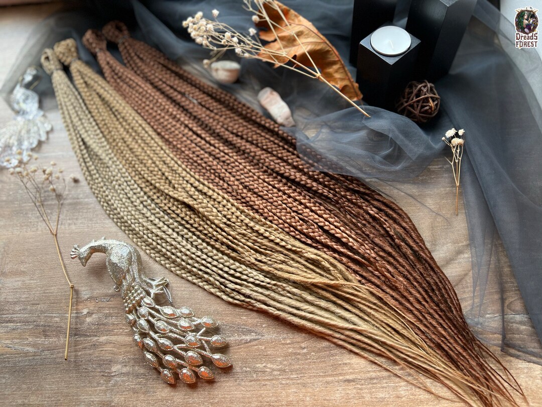 Thin Synthetic Twisted Dread Lock Shades of Natural Red Rust Chestnut ...
