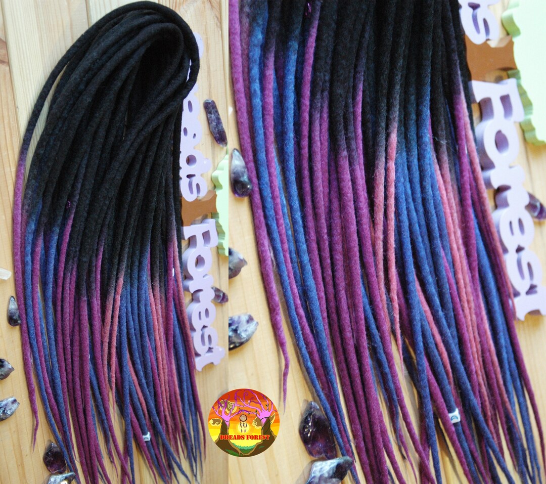 Wool Dreads Full Set DE Dreadlocks Extensions Double Ended Dreads ...