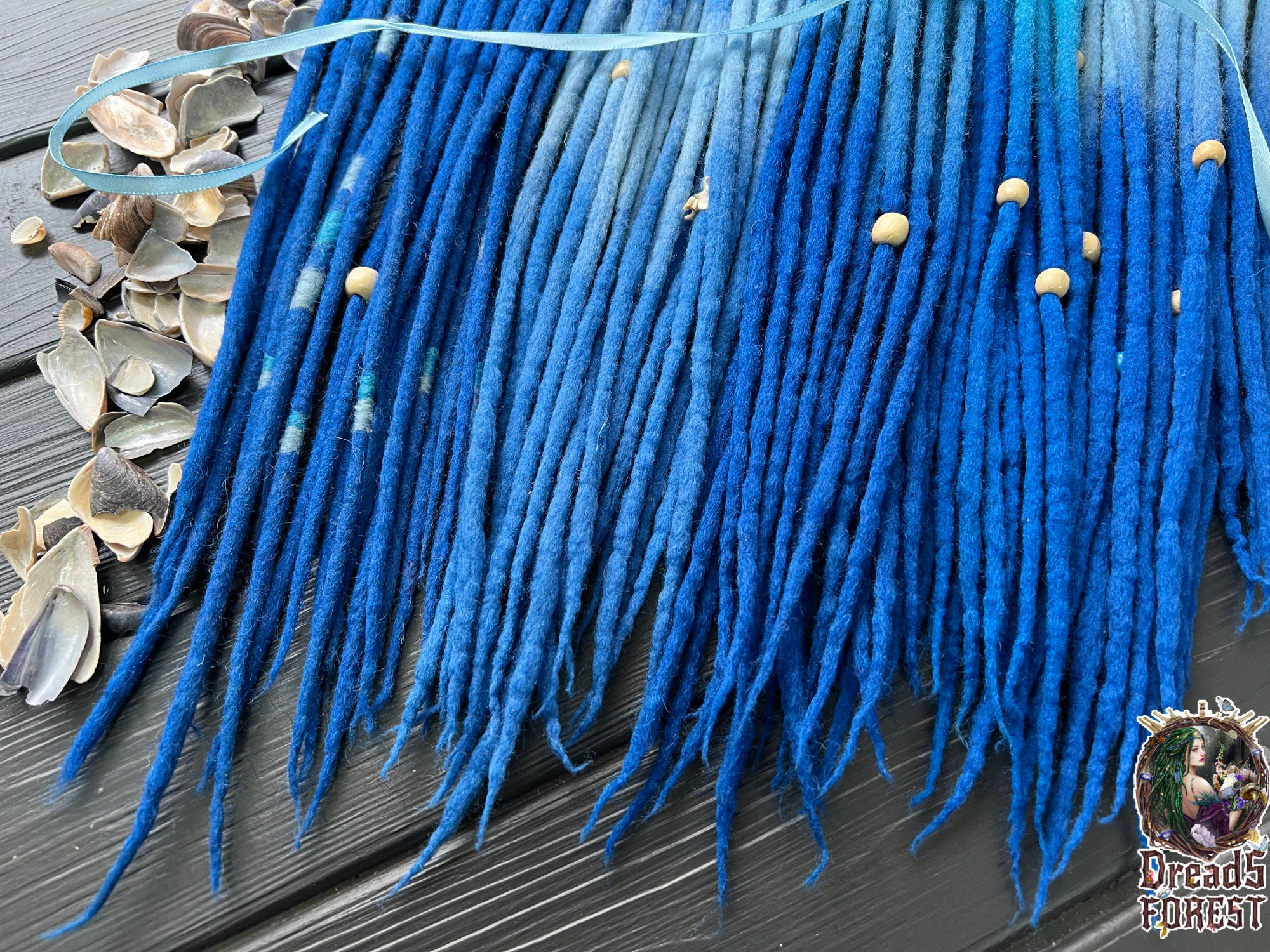 Wool Ombre Dreadlocks: Blue Cyan Boho Dreads Extensions 19-24 INCHES - Etsy