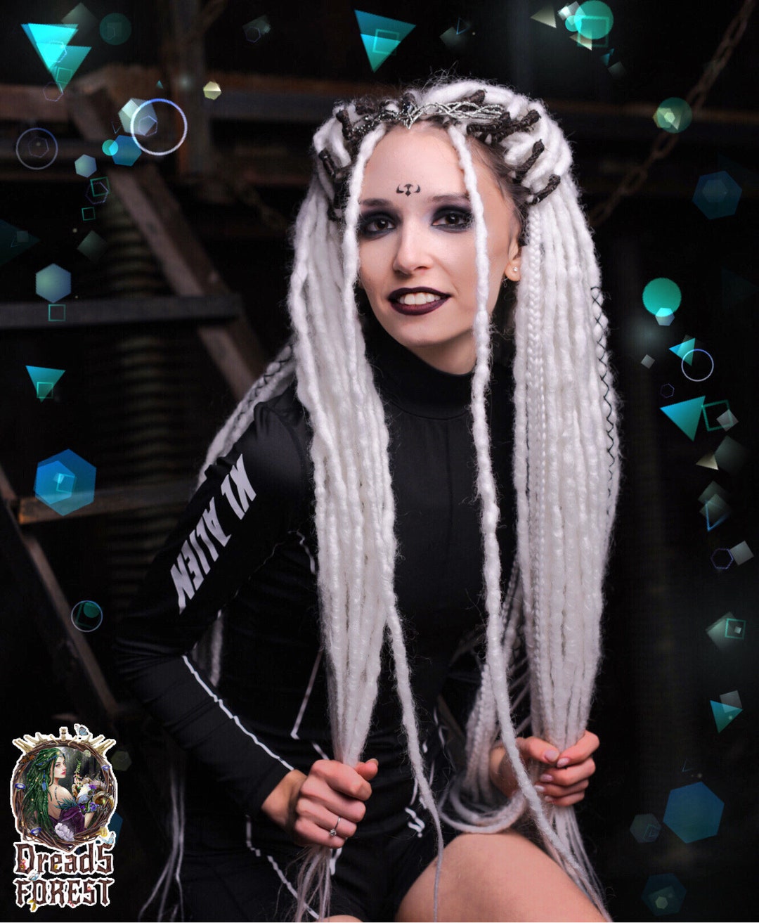 Natural Look Synthetic Double Ended White Dreads Hair Extensions ...