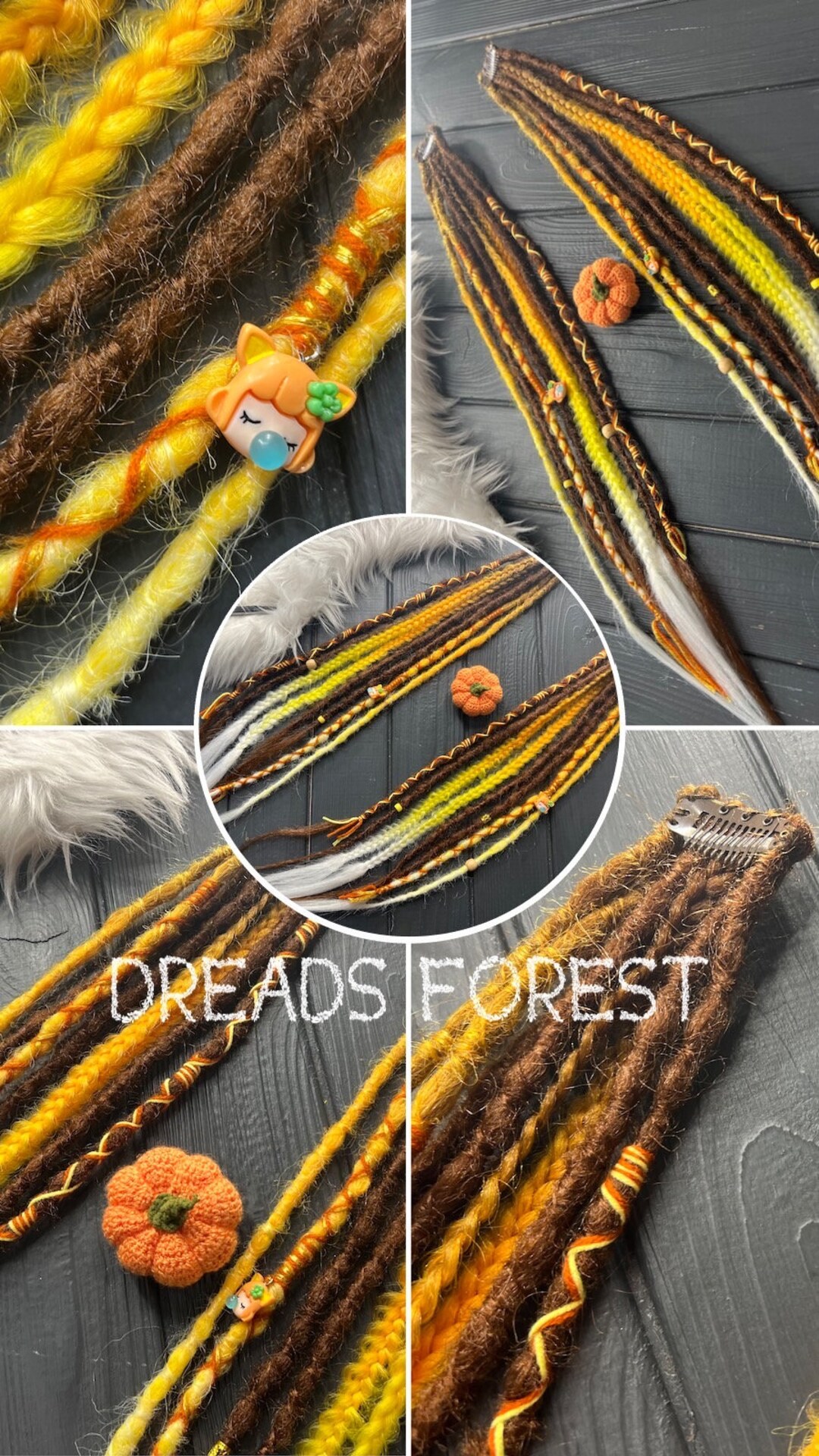 Clip in Dreads Synthetic Dreadlocks Fishtail Braids Reddish Brown ...