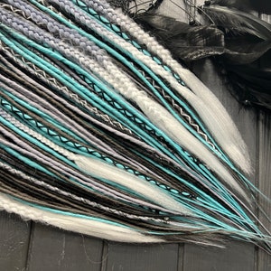 Synthetic Dreads Thin Twisted + Fishtail Braids Black, Black-dark Gray ...