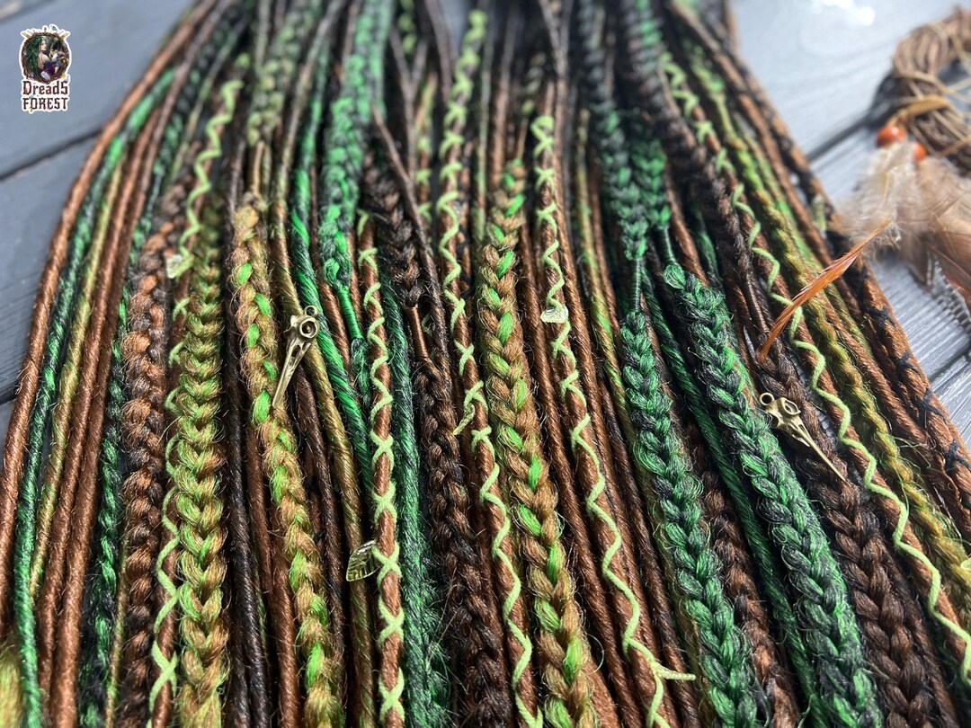 Ombre Synthetic Dreadlocks: Twisted Braids With Skull Crow Charm - Etsy
