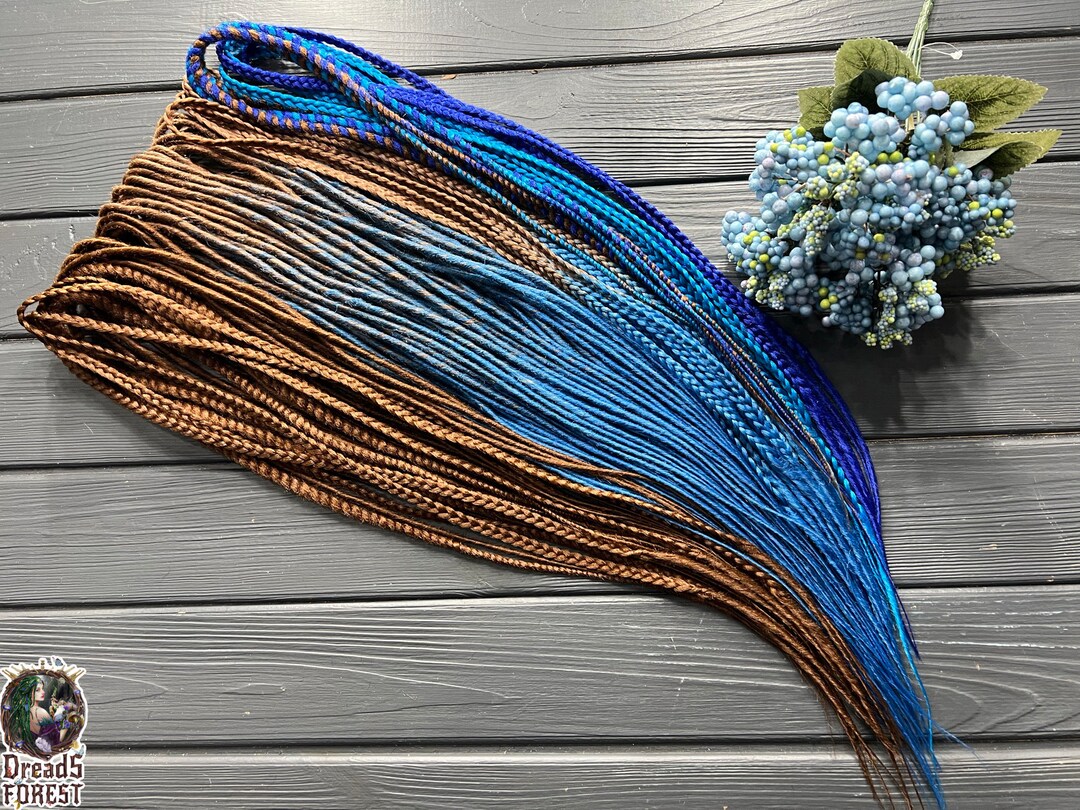 Boho Synthetic Dreadlocks Brown to Blue Ombre (full Set, 50-60cm) - Etsy