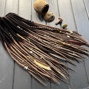 Wool Dreads Full Set DE Dreadlocks Extensions Brown Irish Cream Blond ...