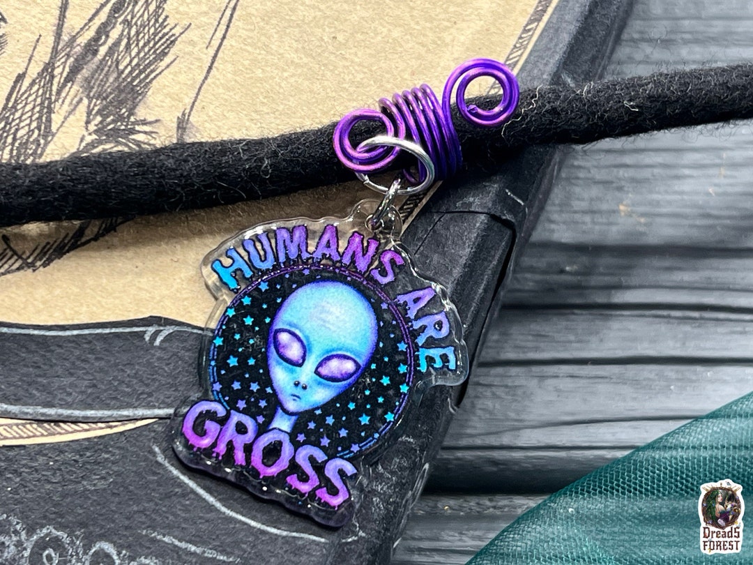 Alien UFO Dreadlocks Bead: Purple & Silver Hair Jewelry - Etsy