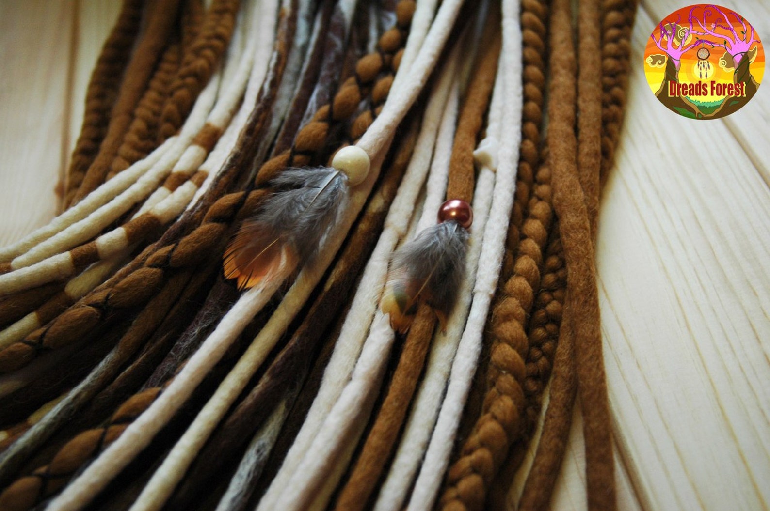 Wool Dreads With Feathers Boho Style Braids Bondage Brown - Etsy