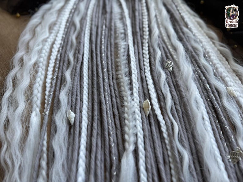 White Silver Gray Dreads & Braids: Platinum Bohemian Curls, Elven Hair ...