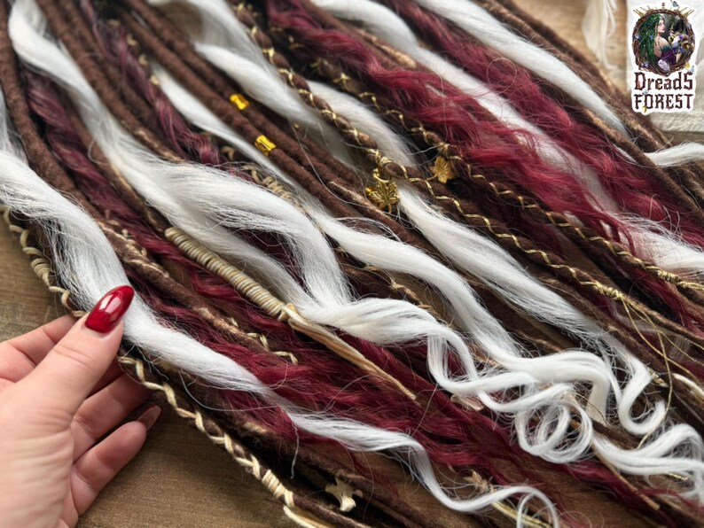 Espresso & Cloud Dancer Dreads | Cherry Cola Accents | Hybrid Boho Mix ...