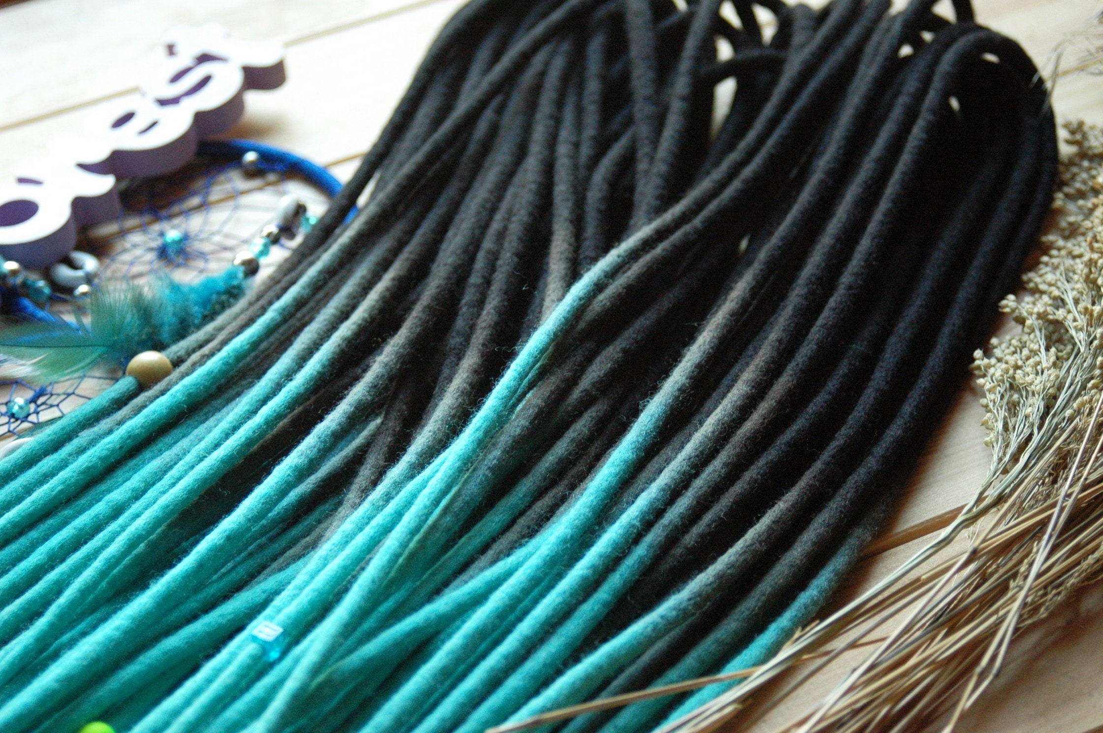 Wool Dreads Full Set DE Dreadlocks Extensions Double Ended - Etsy