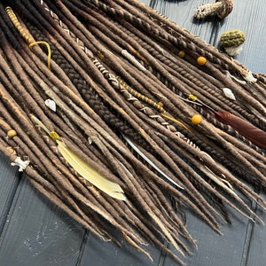 Wool Dreads Full Set DE Dreadlocks Extensions Brown Irish Cream Blond ...