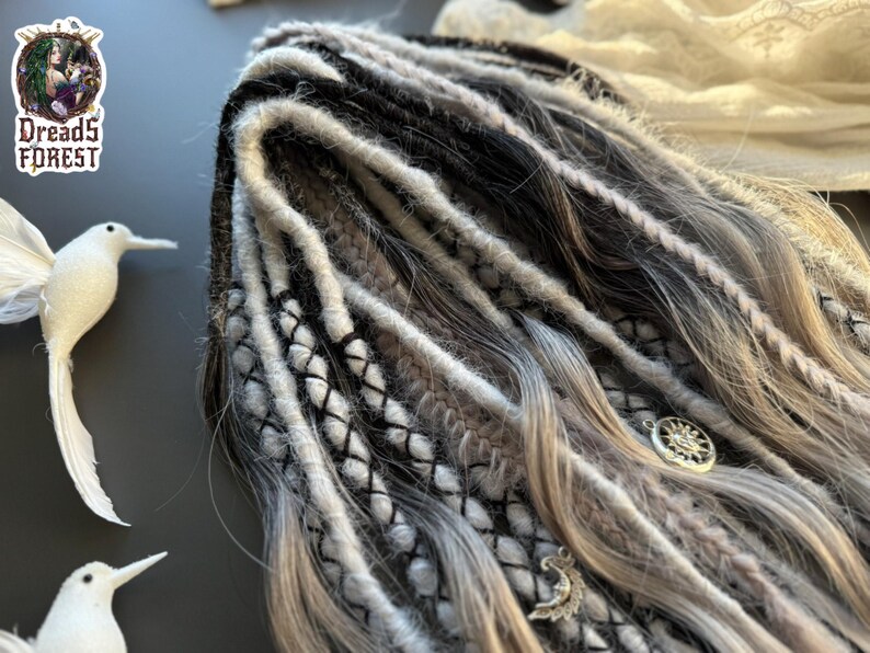 Black Grey Ombre Dreads, Synthetic Hair Extensions, Crochet, Witchy ...