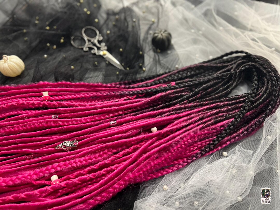 Synthetic Dreadlocks Thin Twisted + Fishtail+ Braids Ombre Black ...