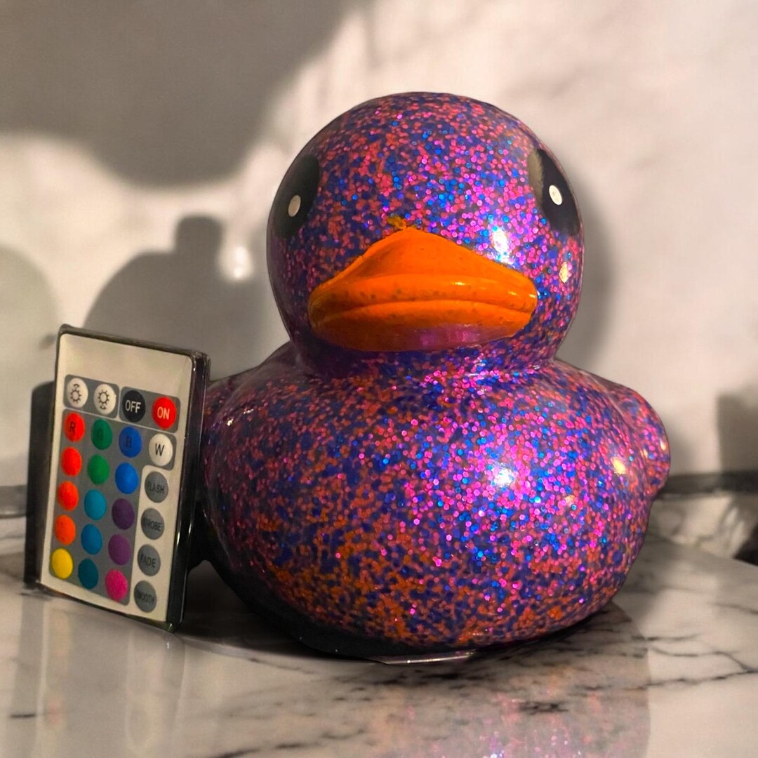 LED Light up Duck-glitter PURPLE-7 Inch-remote and Batteries Included ...