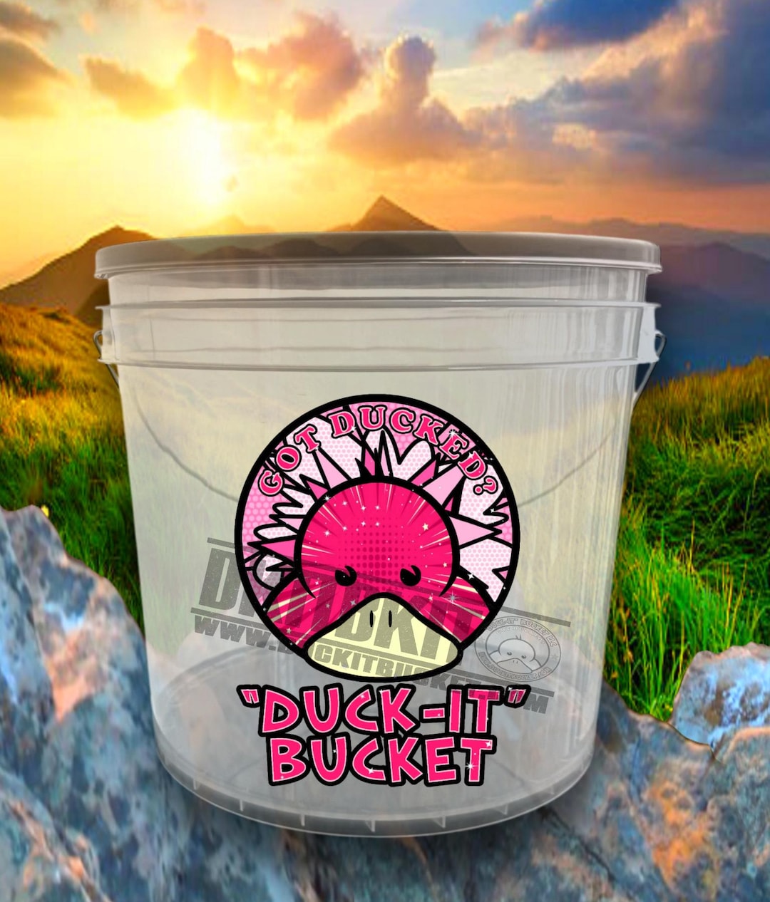 The Ultra CLEAR "duck-it" Bucket-includes 30 Pre-tagged Ducks-multiple ...