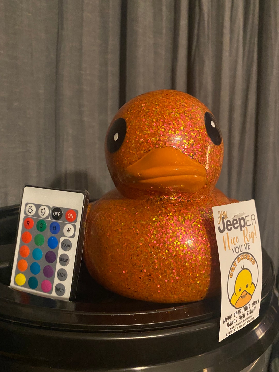 LED Light up Duck-glitter ORANGE-7 Inch-remote and Batteries Included ...