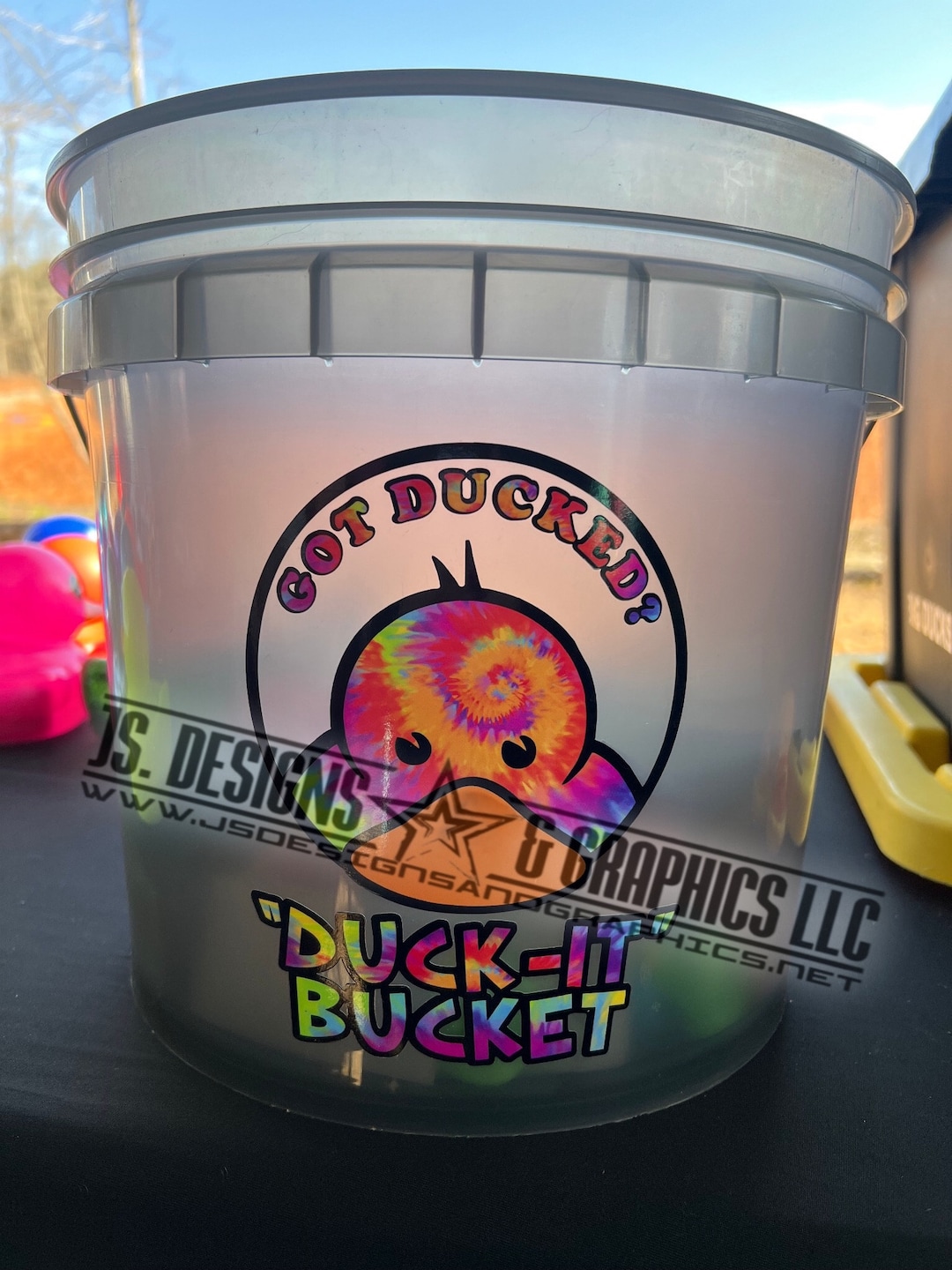 Personalize! the Tie-dye "duck-it" Bucket-includes 30 Pre-tagged Ducks ...