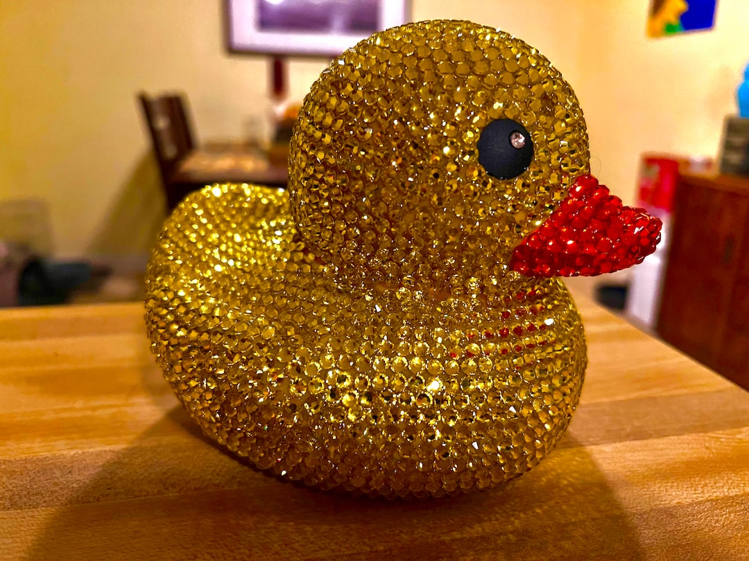 Rhinestone Rubber Duck-bling Duck-large 7 Inch-glass Rhinestones-custom ...