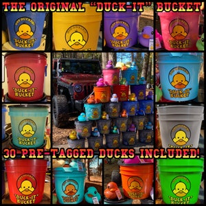 The BEACH "duck-it" Bucket-includes 30 Pre-tagged Ducks-multiple Colors ...
