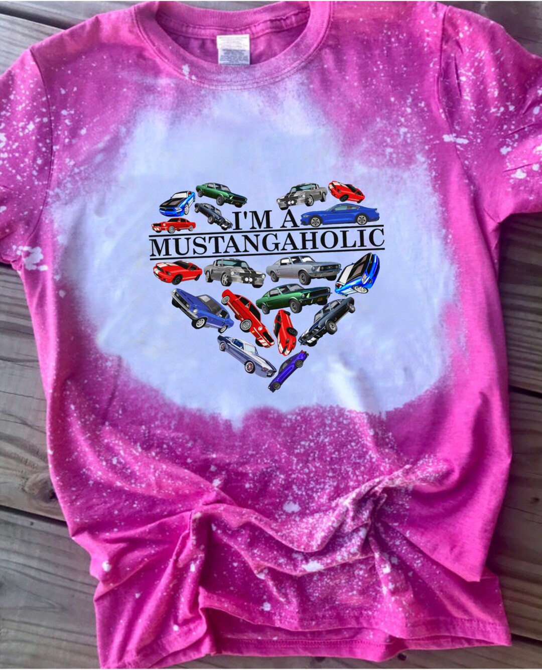 Mustang-a-holic Bleached T-shirt-multiple Colors - Etsy