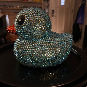Rhinestone Rubber Duck-bling Duck-large 7 Inch-glass Rhinestones-custom ...