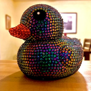 Rhinestone Rubber Duck-bling Duck-large 7 Inch-glass Rhinestones - Etsy