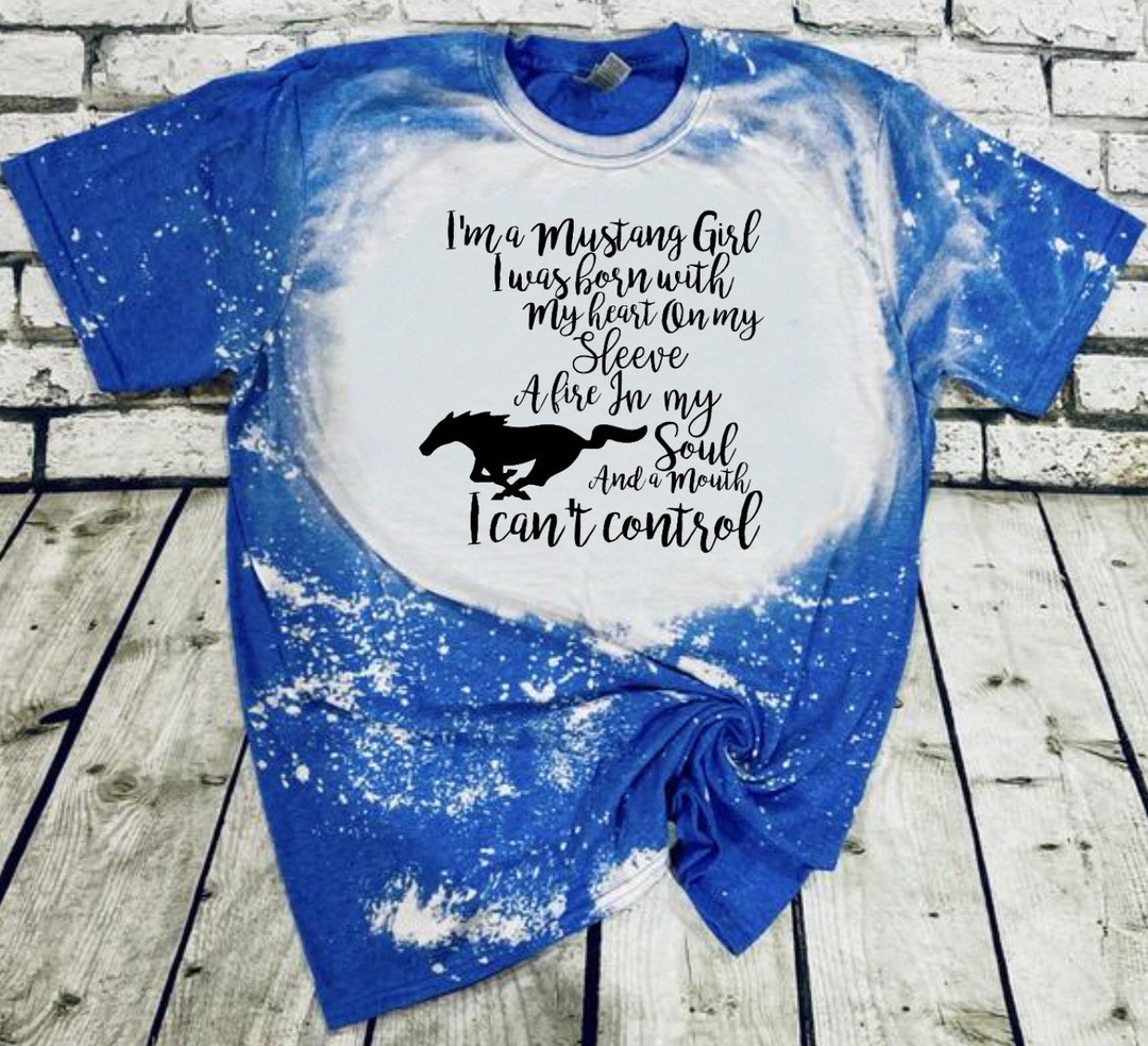Mustang Soul Bleached T-shirt-multiple Colors - Etsy