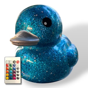 LED Light up Duck-new GLITTER TEAL-7 Inch-remote and Batteries Included ...