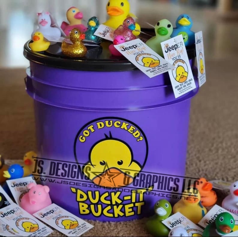 Personalize! the PURPLE "duck-it" Bucket-includes 30 Pre-tagged Ducks ...