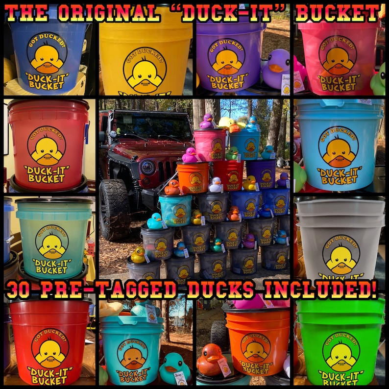 The PURPLE "duck-it" Bucket-includes 30 Pre-tagged Ducks - Etsy