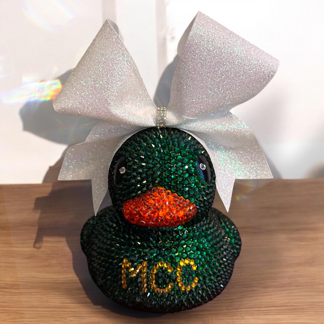 Emerald Green Rhinestone Rubber Duck-bling Duck-large 7 Inch-glass ...