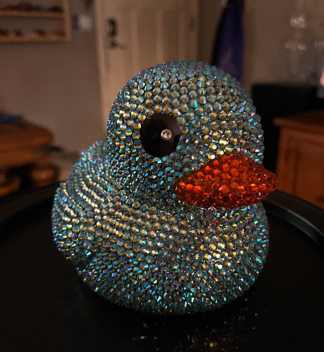 Rhinestone Rubber Duck-bling Duck-large 7 Inch-glass Rhinestones-custom ...